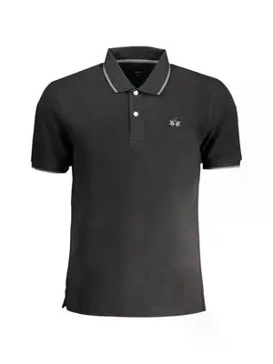 LA MARTINA Logo-embroidered Polo Shirt - Black