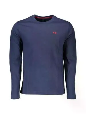 LA MARTINA Logo-embroidered Long-sleeved T-shirt - Blue