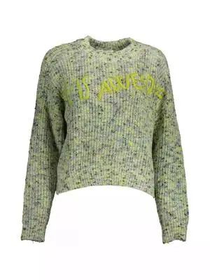 Desigual Embroidered Detail Sweater - Green