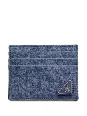 Prada Saffiano-leather Card Holder - Blue