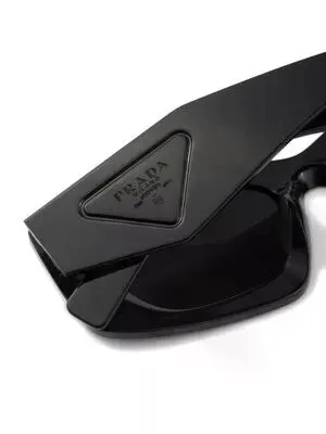 Prada Sunglasses With Triangle Logo - Black