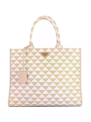 Prada Symbole Shopper Jacquard Large Tote Bag - Neutrals