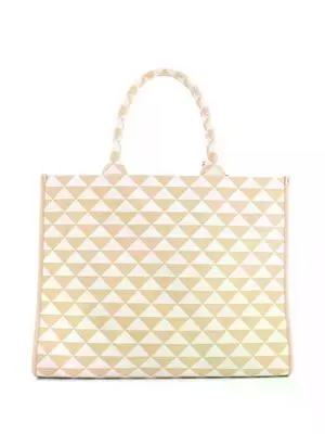 Prada Symbole Shopper Jacquard Large Tote Bag - Neutrals