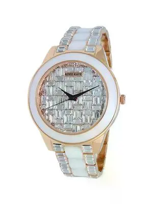 ADEE KAYE Venice Crystal-embellished 41mm Watch - Silver