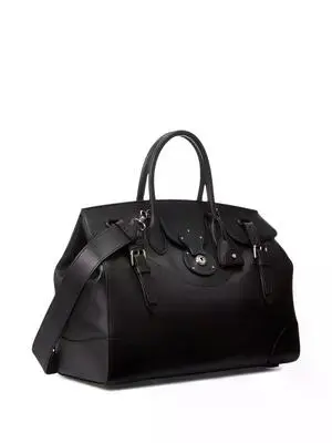 Ralph Lauren Leather Satchel With Buckle Detail - Black