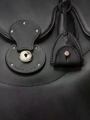 Ralph Lauren Leather Satchel With Buckle Detail - Black