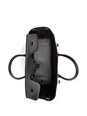 Ralph Lauren Leather Satchel With Buckle Detail - Black