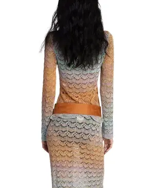 Anna Sui Ombre Space Dye Crochet Top - Sunset