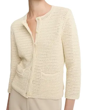 Vince Crochet Cardigan Jacket - Natural