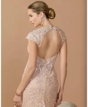 Mac Duggal Embellished Sweetheart Cap Sleeve Trumpet Gown