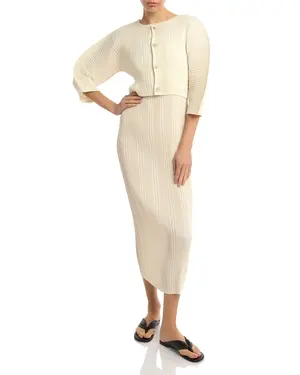 Issey Miyake Rib Pleats Cardigan