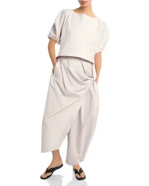 Issey Miyake Gathered Sleeve Top