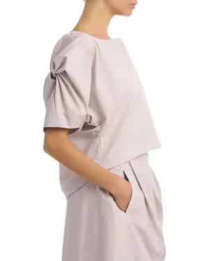 Issey Miyake Gathered Sleeve Top