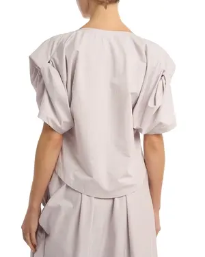 Issey Miyake Gathered Sleeve Top