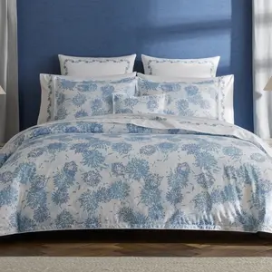 MATOUK Chrysanthemum Fitted Sheet, California King - Blue
