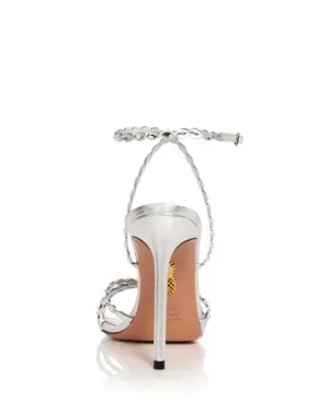 AQUAZZURA Love Struck Strappy High Heel Sandals - Silver