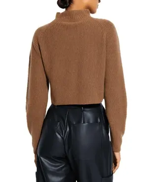 Lapointe Cashmere Silk Cropped Raglan Sweater