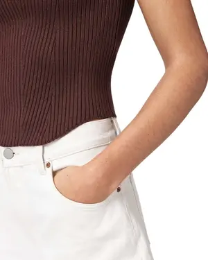 ALLSAINTS Cruz Ribbed Bodice Top - Burnt Umber