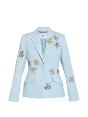 Erdem Floral Embellished Single-breasted Blazer