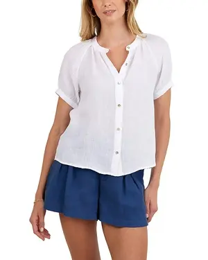 Women's Short Sleeve Linen Shirts