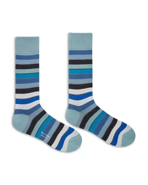 Paul Smith Stripe Crew Socks - Turquoise