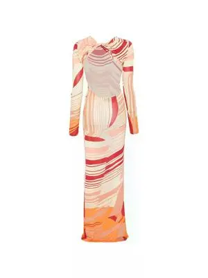 Raquel Diniz Abstract-print Open-back Maxi Dress