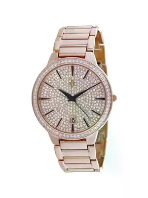 CHRISTIAN VAN SANT Alessia Rose Gold-tone Crystal Embellished Watch - Pink