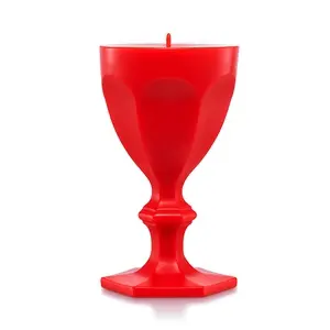 THE MARTHA, BY BACCARAT Baccart Harcourt Glass Candle Red