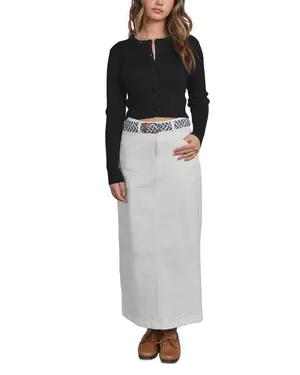 POINT X Hd Denim Maxi Skirt - Cream