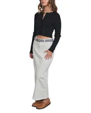 POINT X Hd Denim Maxi Skirt - Cream