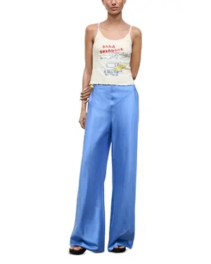 Staud Stroll Silk Pants - Coast