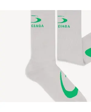 Balenciaga Loop Sports Icon Socks - Grey/green
