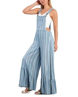 BILLY T Butterfly Overalls - Light Blue