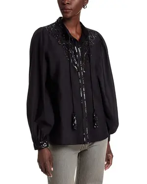 Kobi Halperin Harper Sequinned Embroidered Blouse