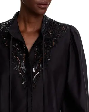 Kobi Halperin Harper Sequinned Embroidered Blouse