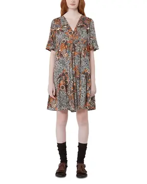 Max Mara Printed Kaftan Dress - Navy