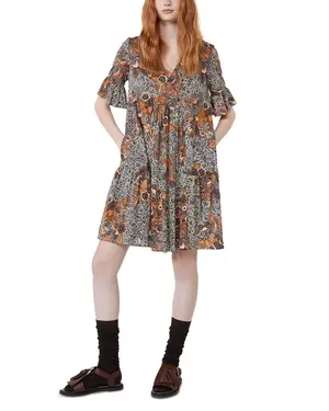 Max Mara Printed Kaftan Dress - Navy