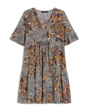 Max Mara Printed Kaftan Dress - Navy