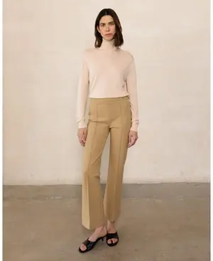 CALLAS MILANO Lola Cropped Kick Flare Pants - Pale Camel