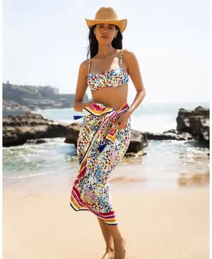 CHANGE OF SCENERY Nellie Underwire Balconette Print Bikini Top - Wildflower Patch