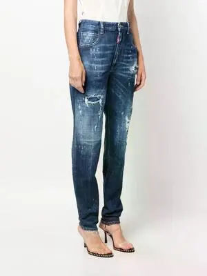 Dsquared2 Ripped-detail Tapered Jeans