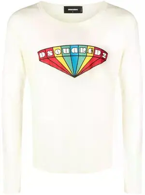 Dsquared2 Graphic-print Wool Sweatshirt - Neutrals