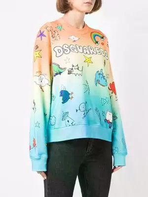 Dsquared2 Doodle-detail Logo Print Sweatshirt
