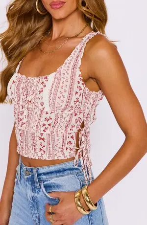 VICI Ainsley Mixed Print Crop Tank