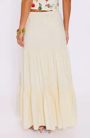 VICI Tiered Maxi Skirt With Drawstring