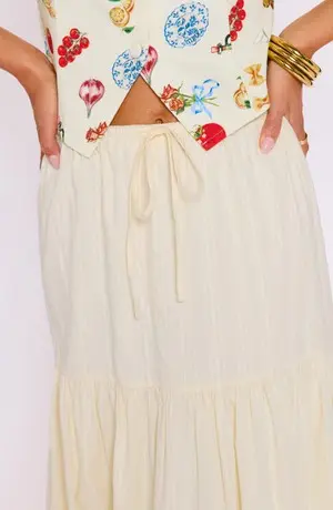 VICI Tiered Maxi Skirt With Drawstring