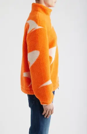 REISS X Mclaren Fleece Jacket - Papaya Orange/w