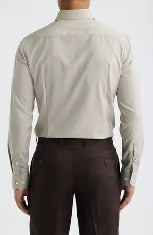 BOSS P Hank Slim Fit Dress Shirt - Open Beige