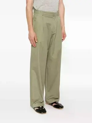 AMARANTO Pleated Front Trousers - Green