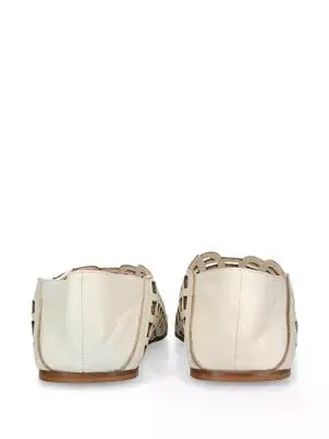 GIABORGHINI Leather Ballet Flats - Neutrals